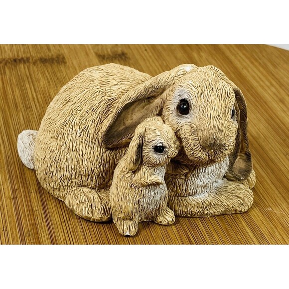 Accents | 1993 Stone Critters Brown Lop Eared Bunny Rabbit Figurine ...